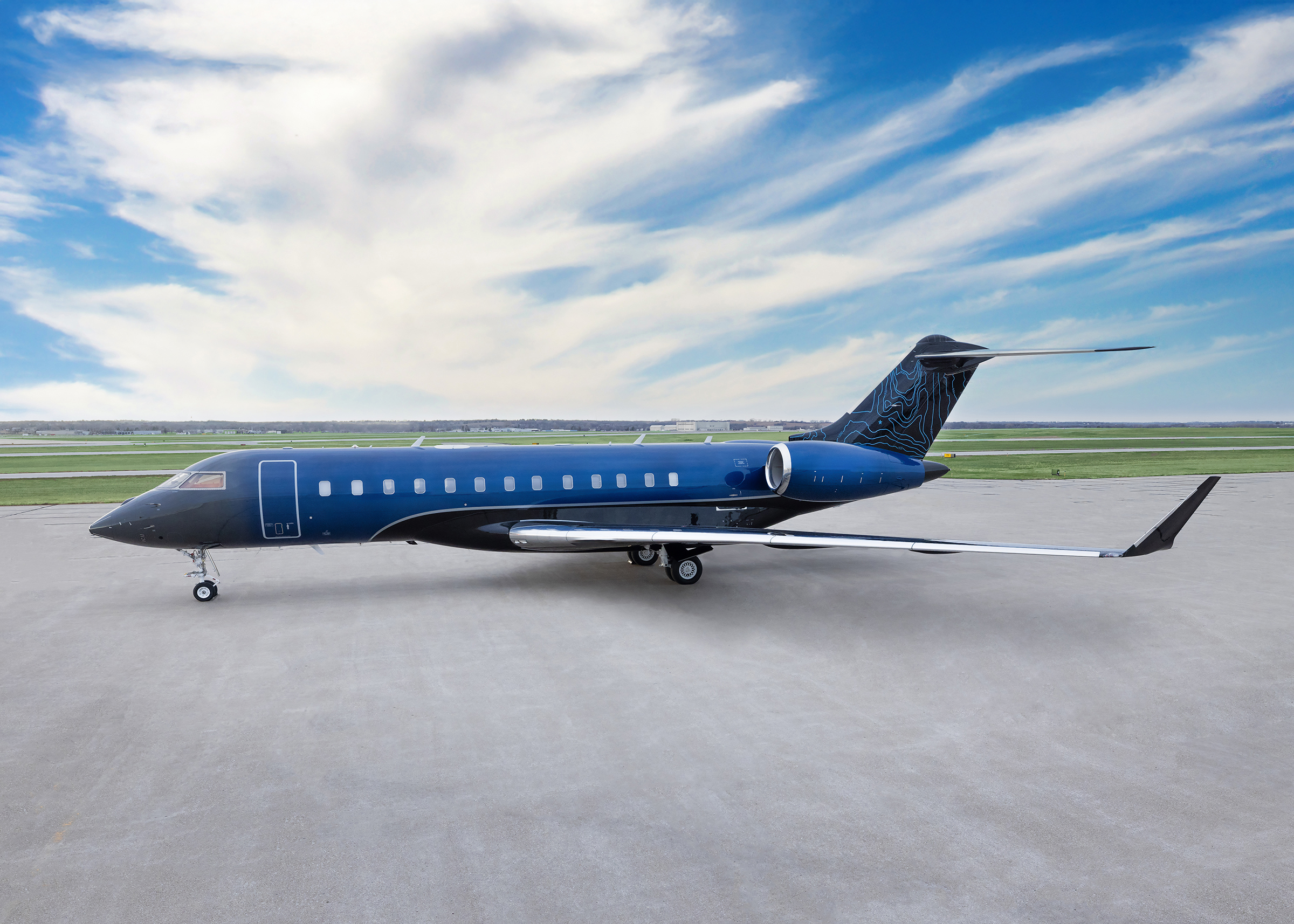 Duncan Aviation Unveils Unique GLEX with Custom Topographic Design ...